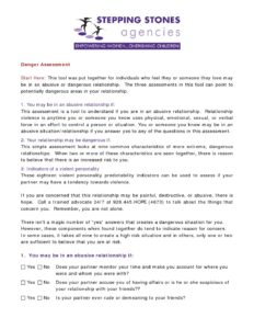 Danger Assessment Plan - Stepping Stones Agencies