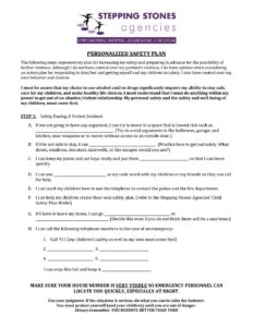Adult Safety Plan – English - Stepping Stones Agencies
